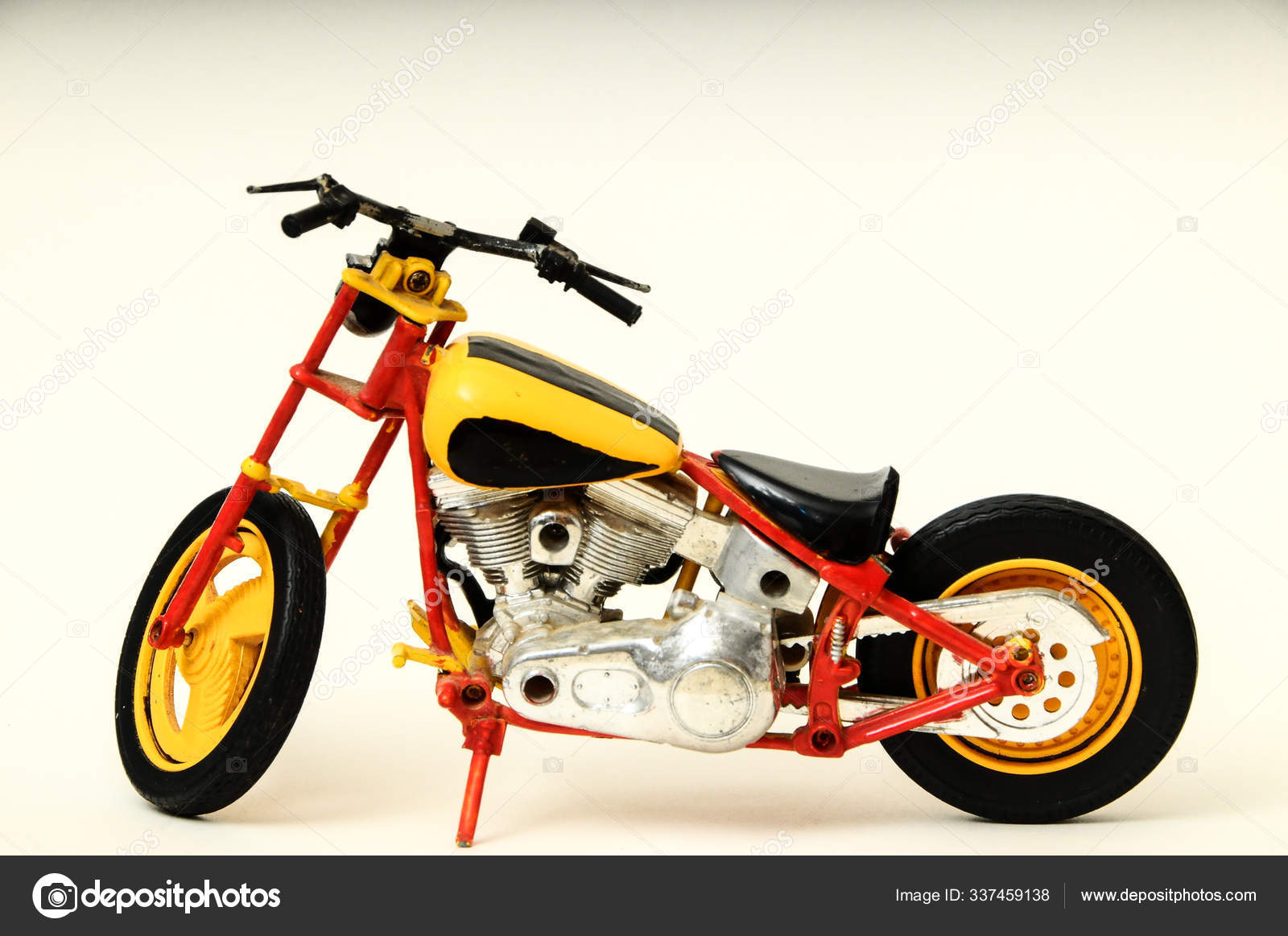 Beautiful Model Motorcycle Chopper White Background — Stock Photo ...