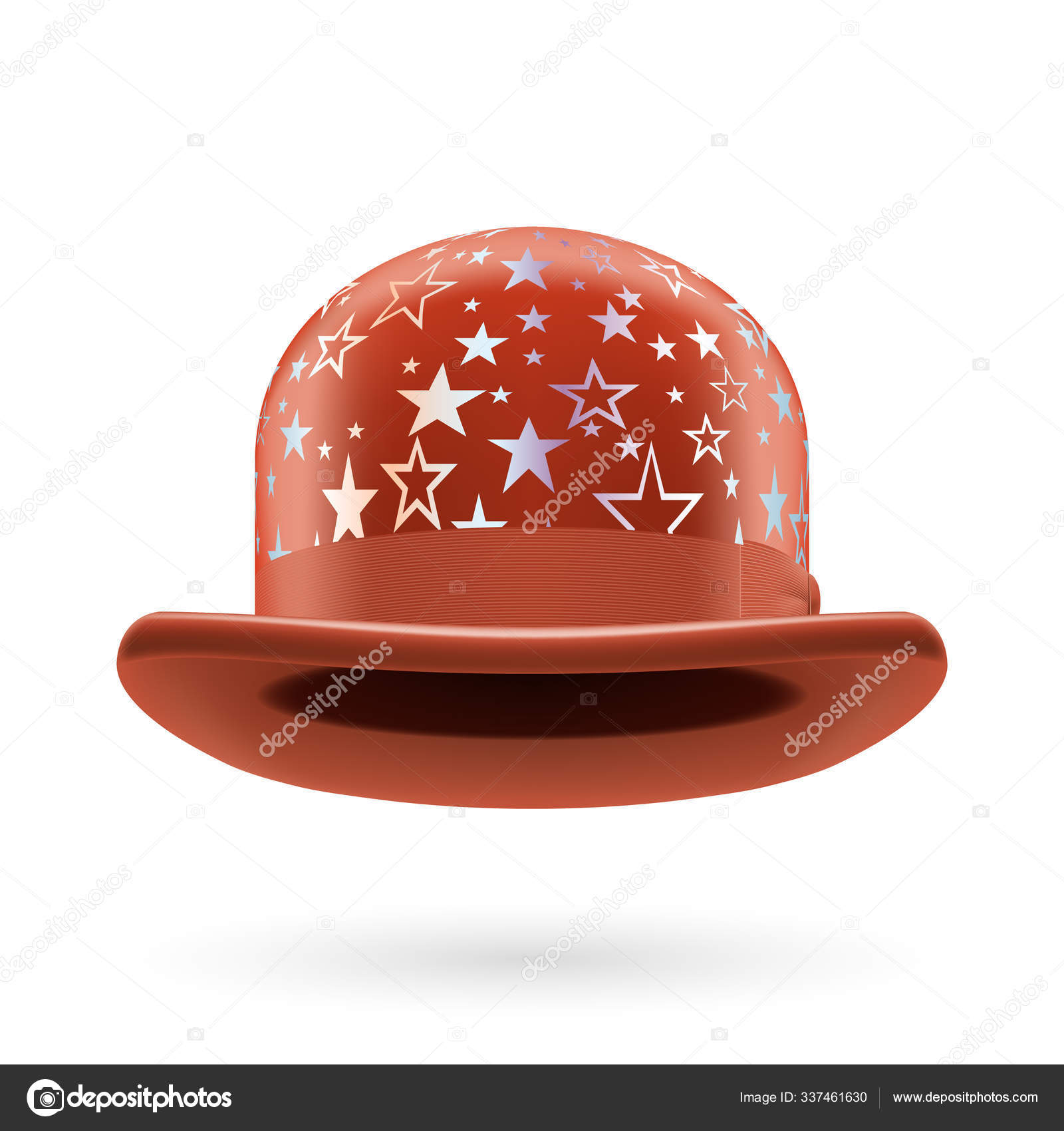 Brown Bowler Hat Silver Glistening Stars — Stock Photo ...