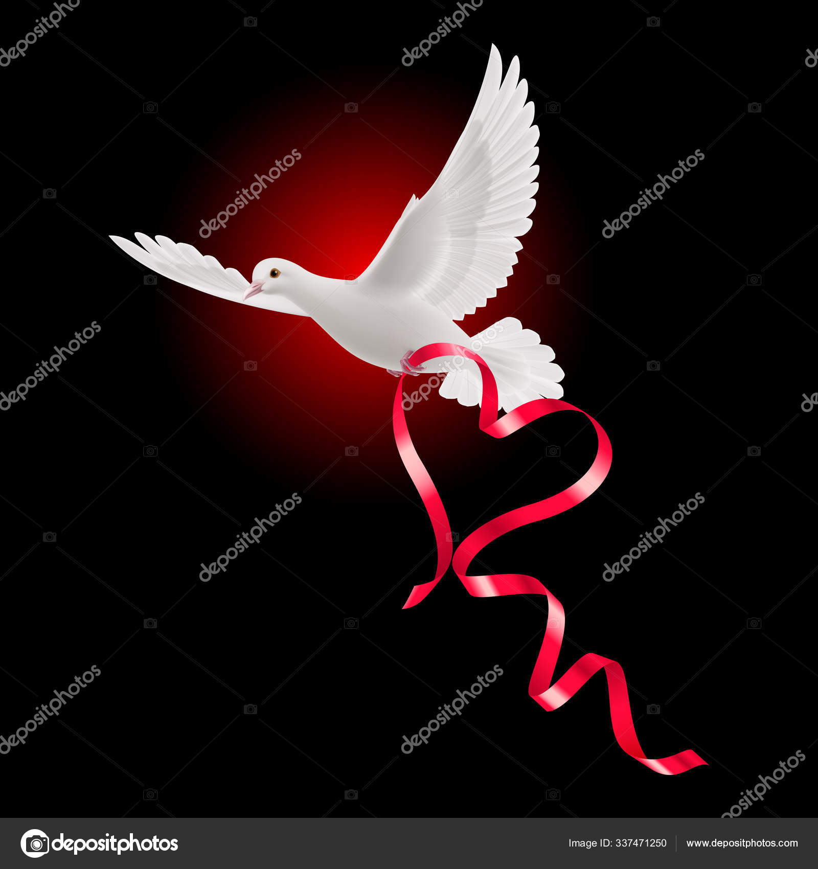 Dove Holding Ribbon