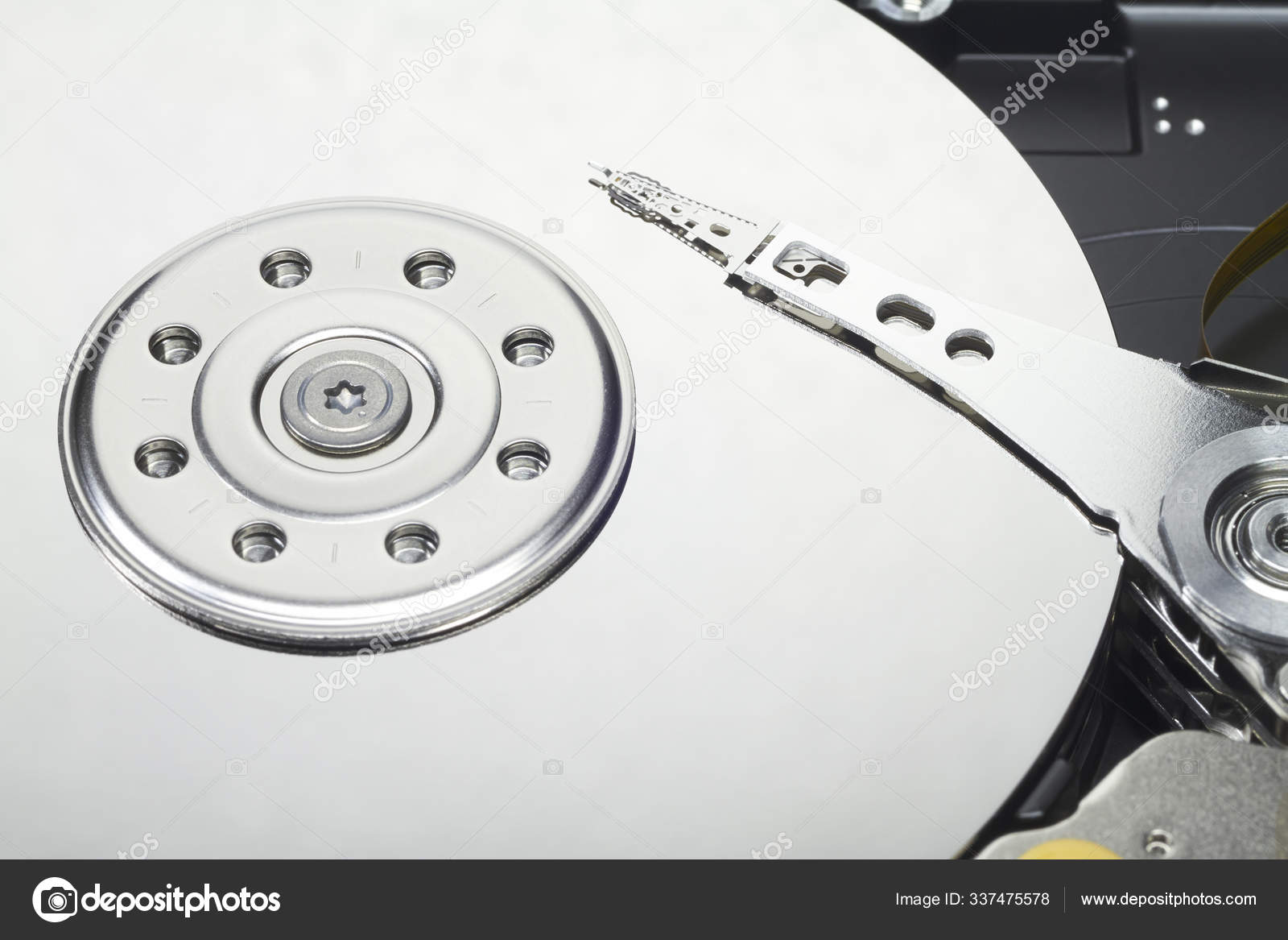 Close Open Hard Disk Well Visible Reading Head Stock Photo by ...
