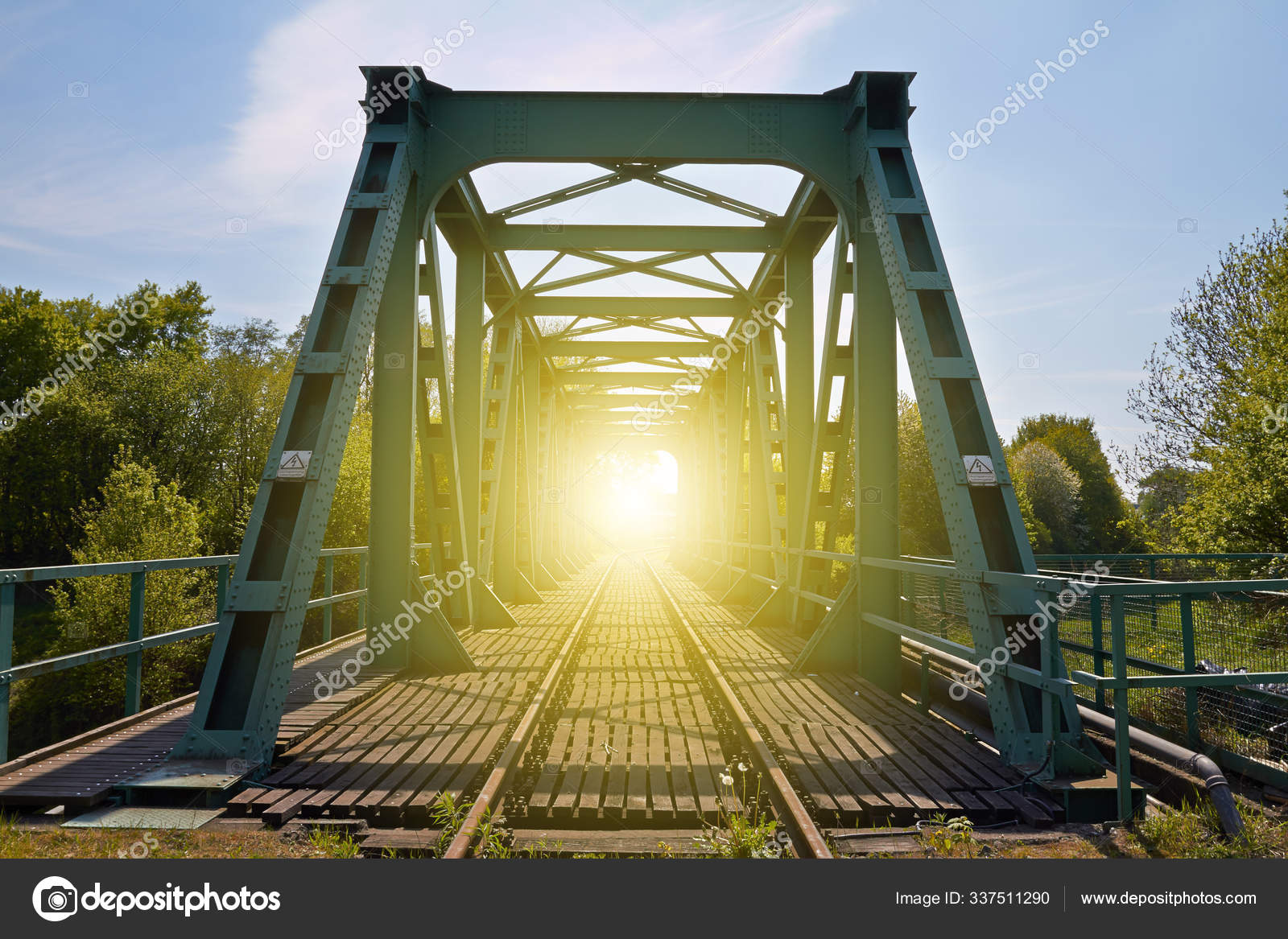 Old Railway Bridge Structural Structure Made Truss Footpath Stock Photo ...