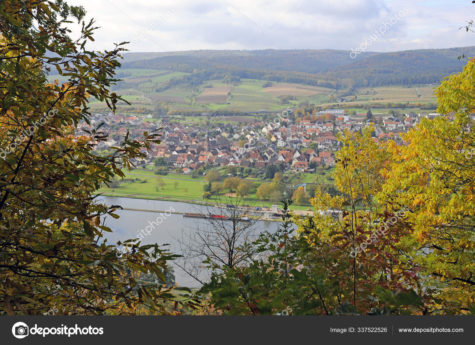 Separating Ford Main Odenwald Spessart River Klingenberg Franken Church ...