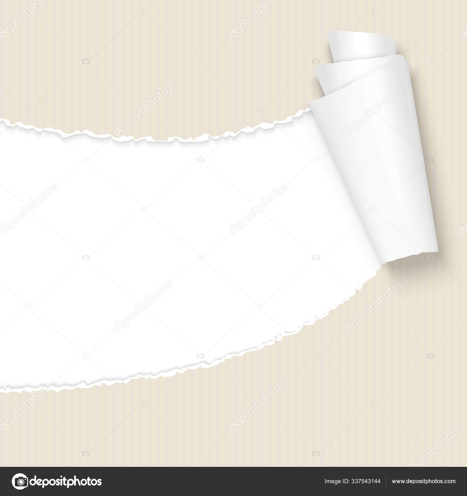 Vector Paper Ripped Open Brown Cardboard — Stock Photo ...