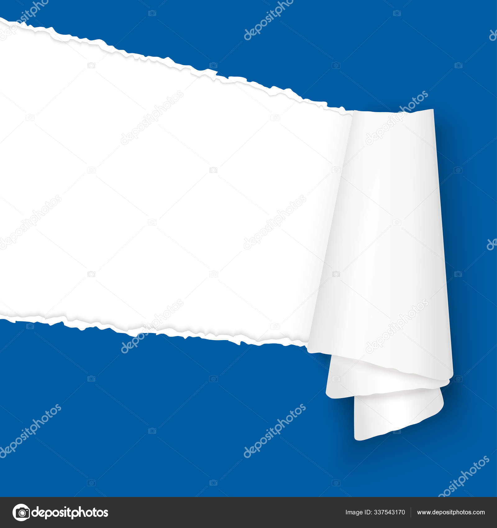 Vector Ripped Open Paper Colored Blue — Stock Photo ...