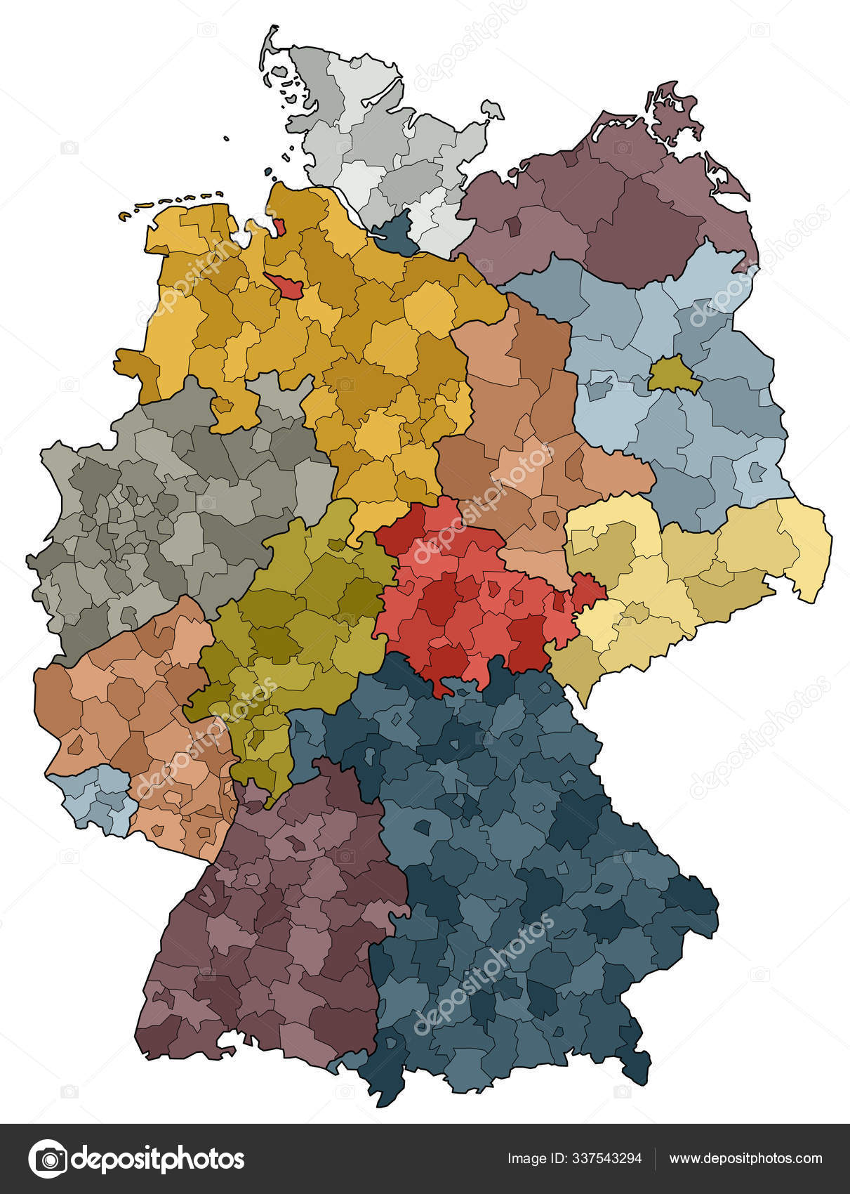 Map Germany Federal States Counties Stock Photo by ©PantherMediaSeller ...