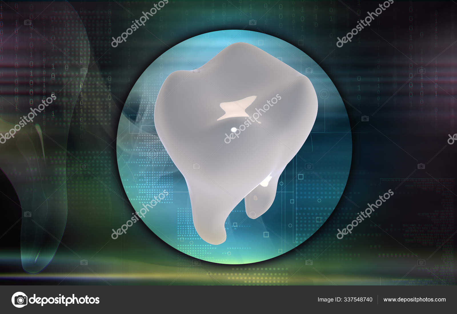 Digital Illustration Teeth Colour Background Stock Photo by ...