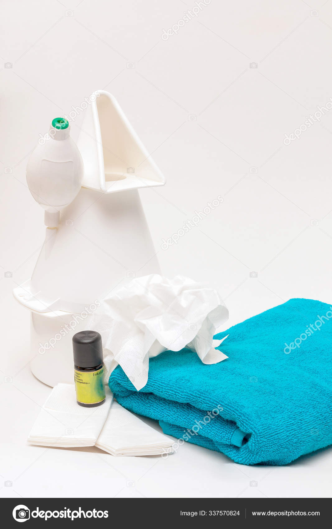 Inhaler Eucalyptus Oil Paper Towels Towel White Background Stock Photo ...