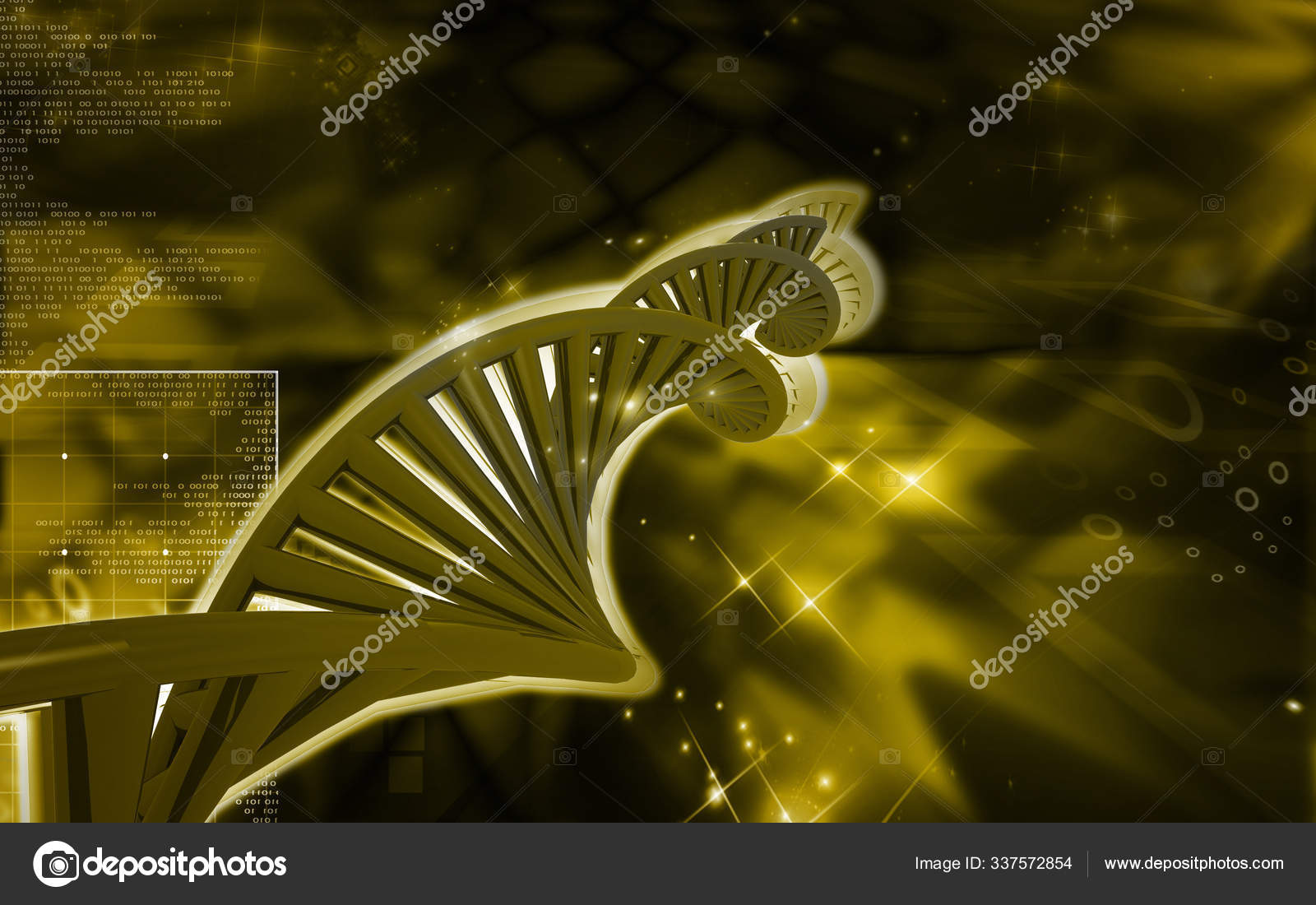 Digital Illustration Dna Structure Colour Background Stock Photo by ...