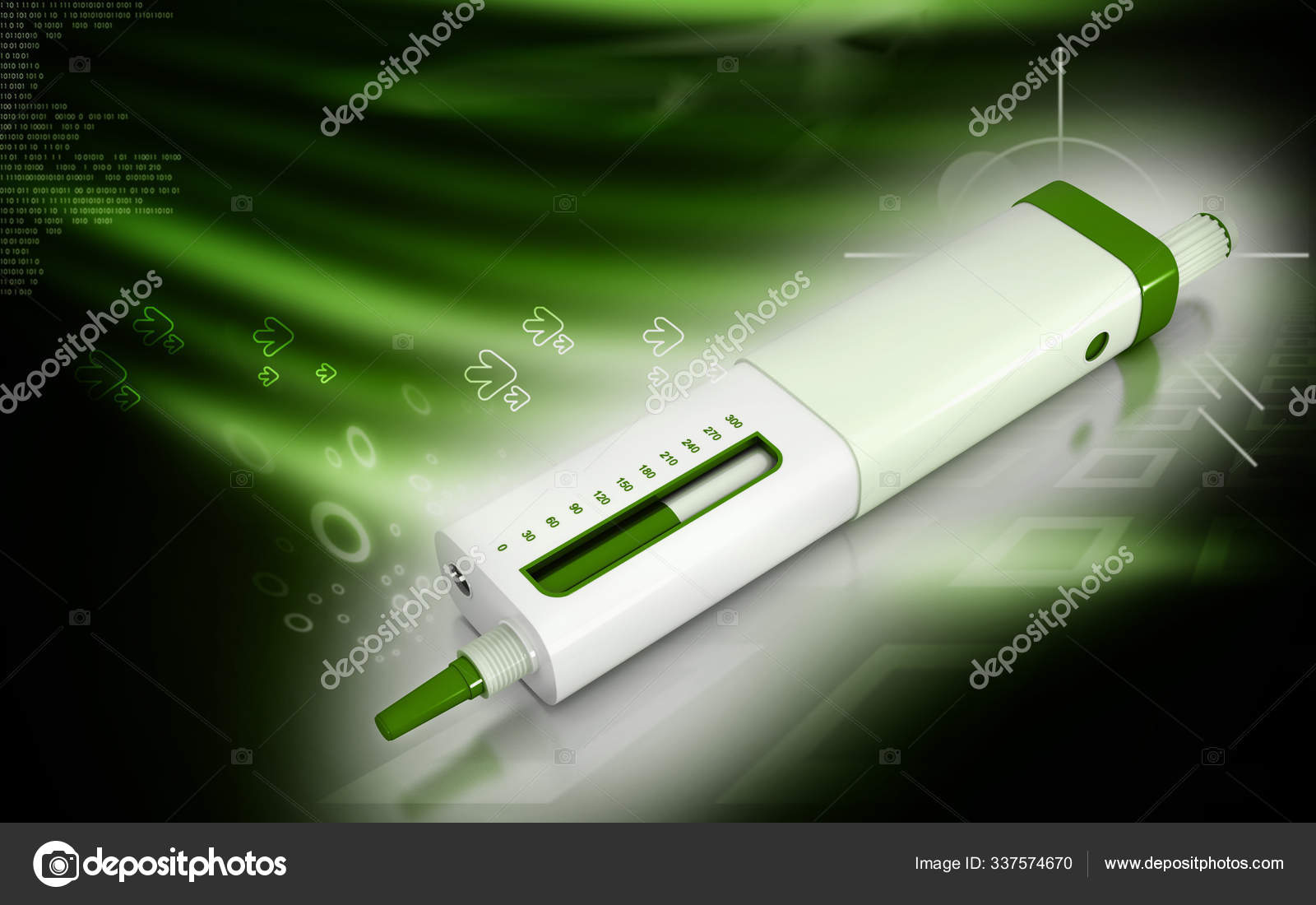 Digital Illustration Insulin Pen Colour Background Stock Photo by ...