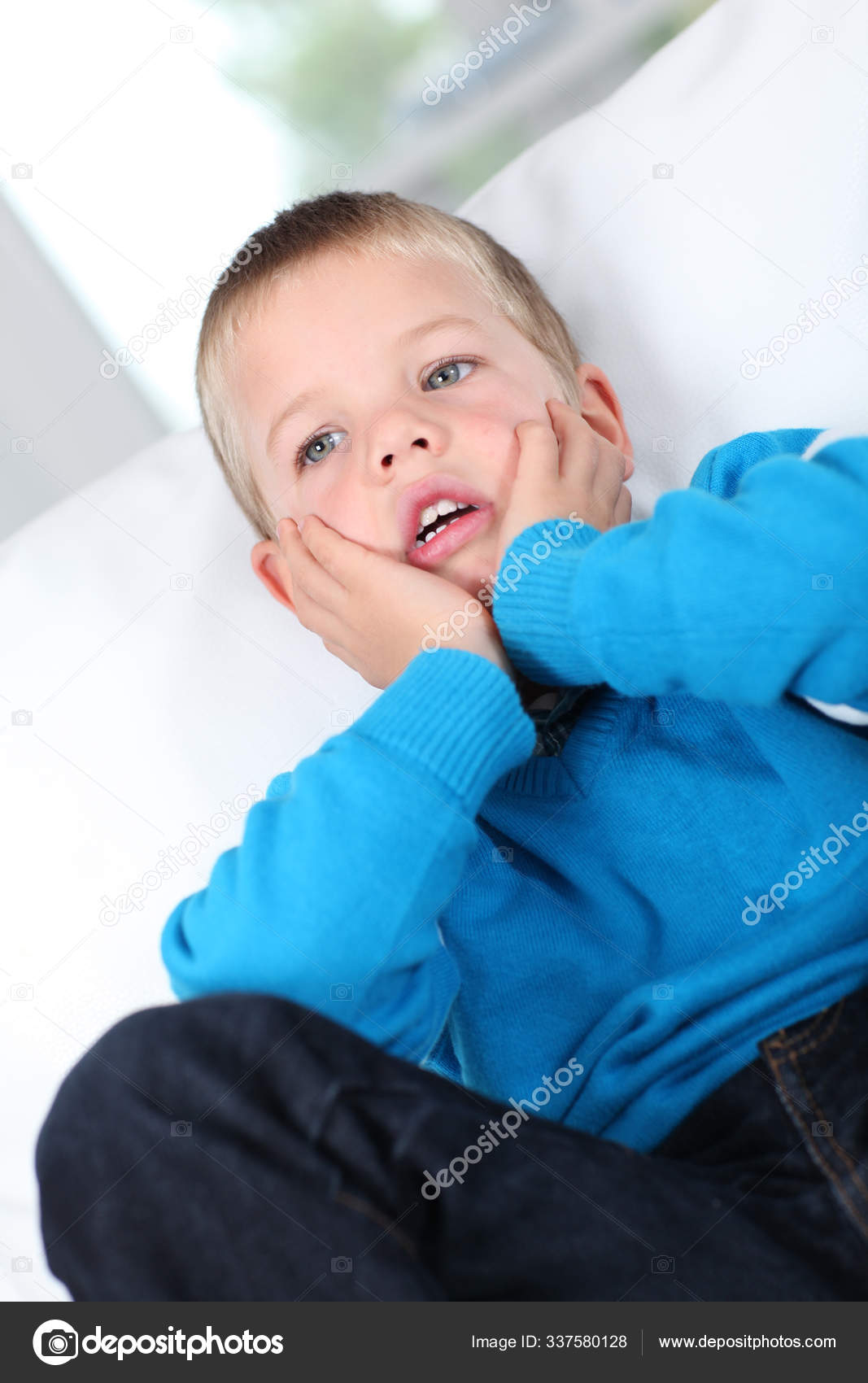 Portrait Kid Hand Chin Stock Photo by ©PantherMediaSeller 337580128