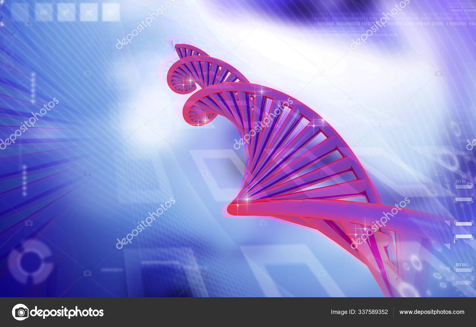 Digital Illustration Dna Structure Colour Background Stock Photo by ...