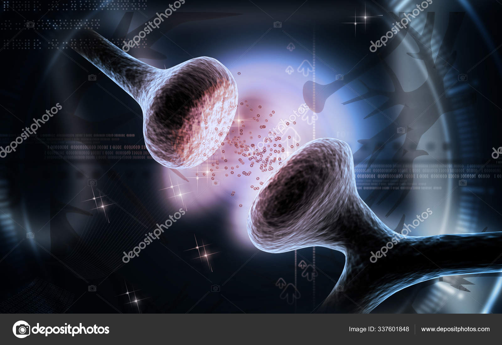 Digital Illustration Synapse Colour Background Stock Photo by ...