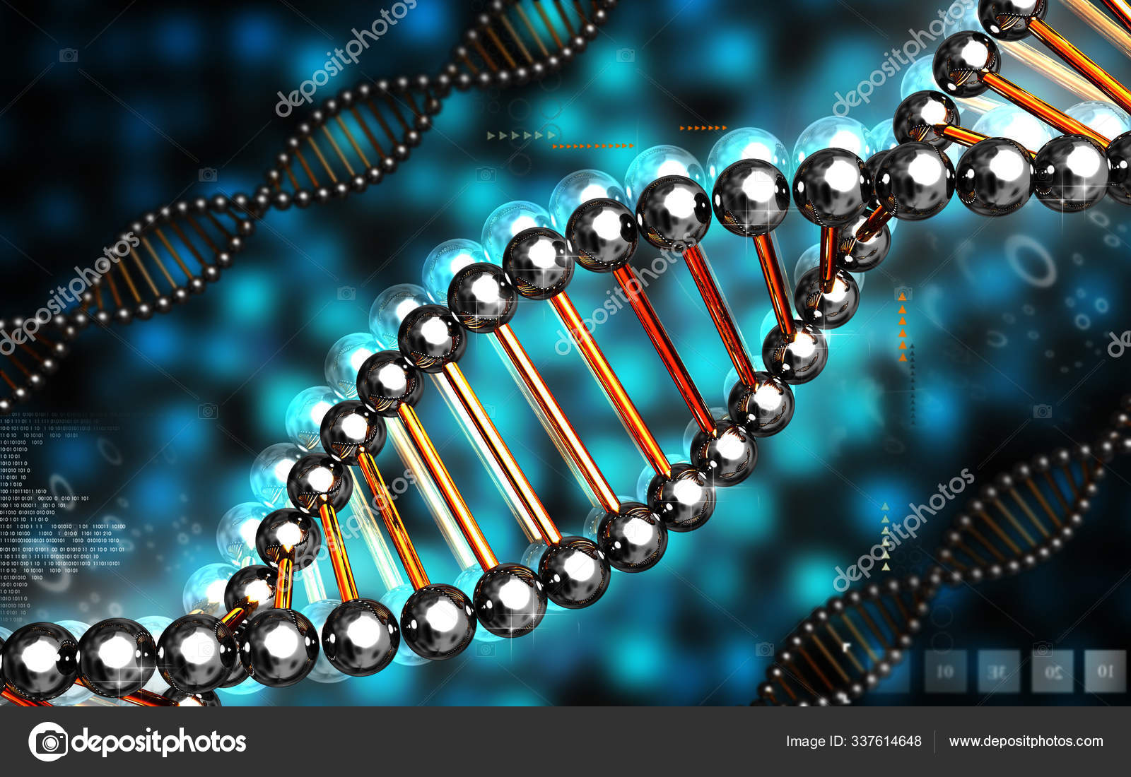 Ilustração Digital Estrutura Dna Fundo Colorido fotos, imagens de ...