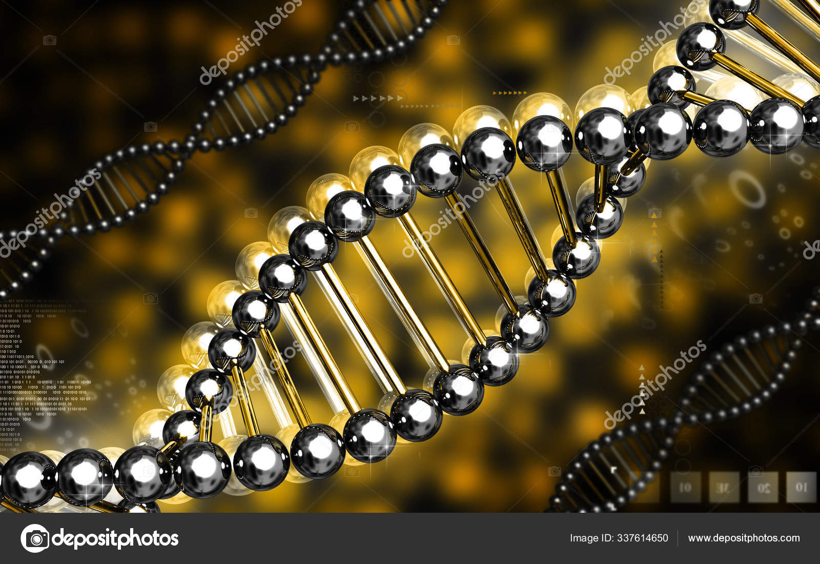 Digital Illustration Dna Structure Colour Background Stock Photo by ...