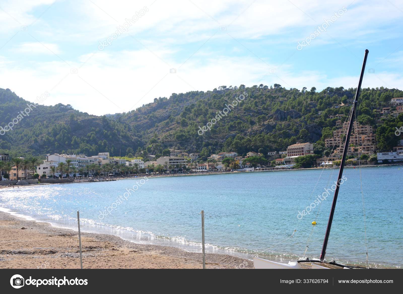 Mallorca Soller Beach Port Ships Boats Spain ⬇ Stock Photo, Image by ...