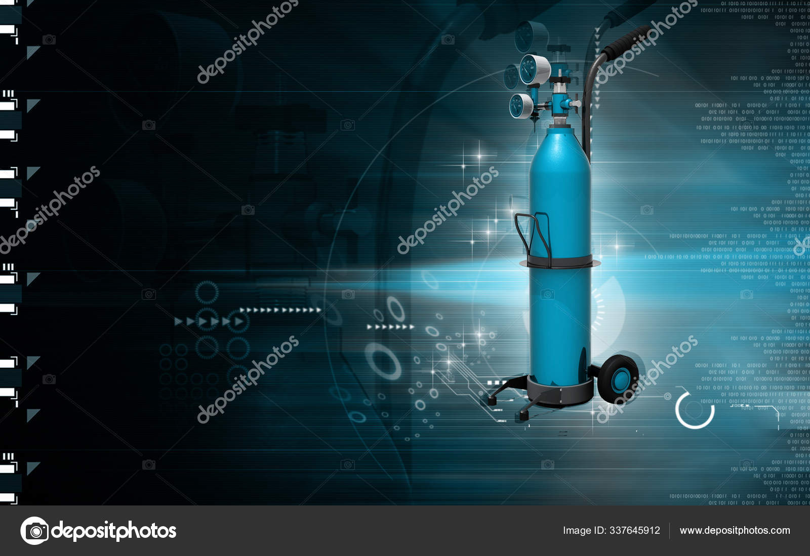 Digital Illustration Oxygen Cylinder Colour Background Stock Photo by ...