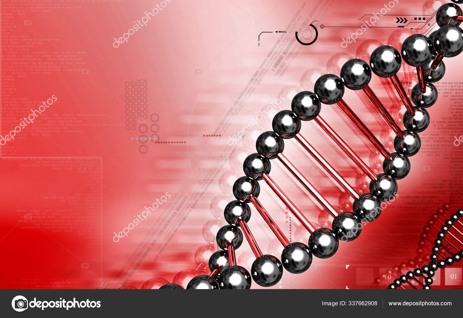 Digital Illustration Dna Structure Colour Background Stock Photo by ...