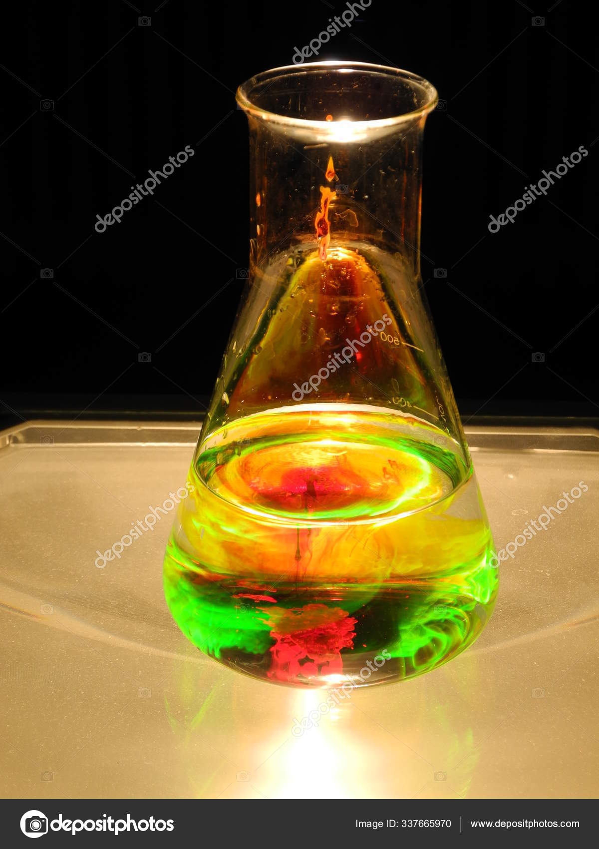 Erlenmeyer Flask Chemistry Erlenmeyer Flask Glaskoblben Fluorescein Dye ...