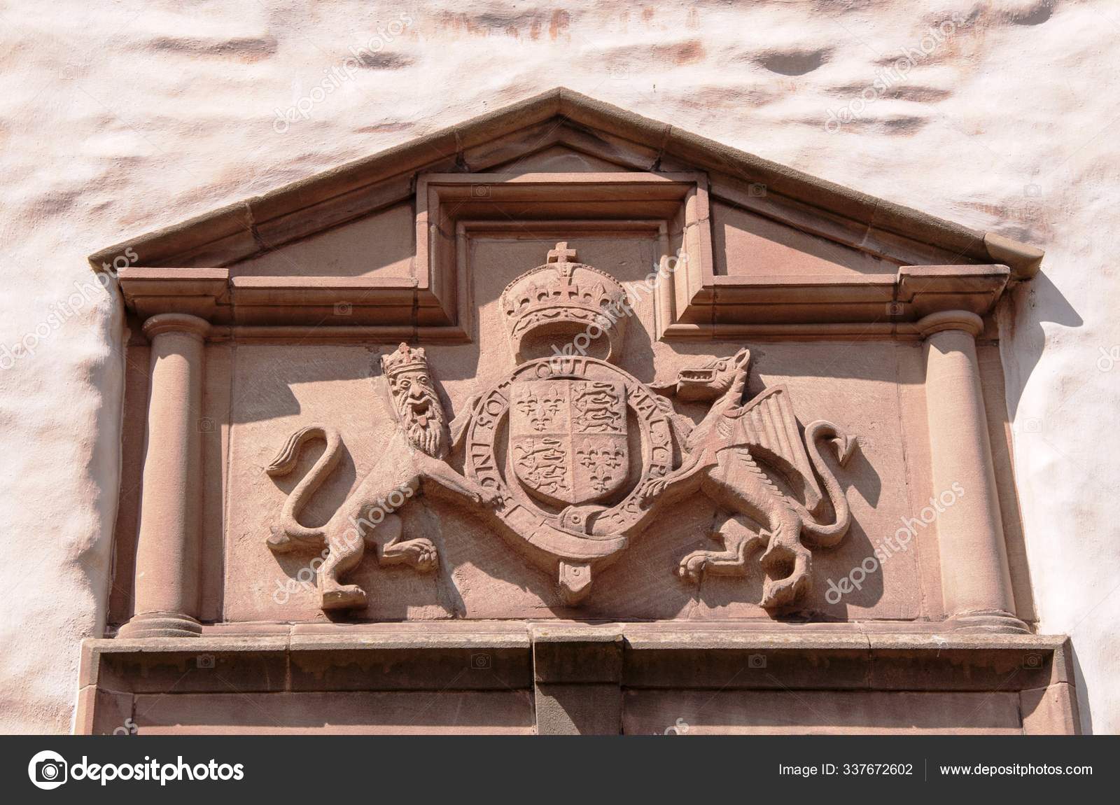 Wales Conwy Crest Honi Sont Qui Mal Pense — Stock Photo ...