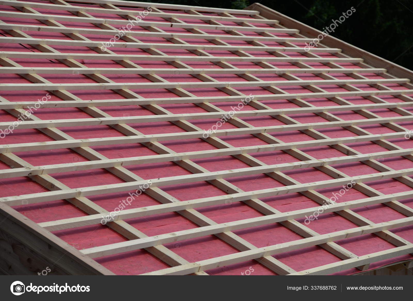 Construction Site Construction House Building Roof Lath Slats Battens ...