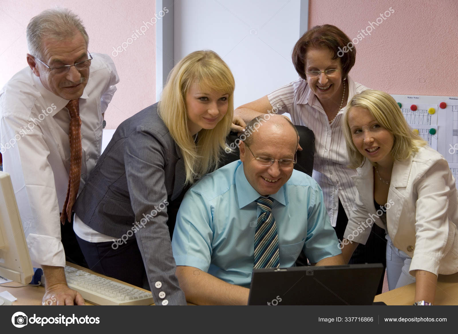 Boss His Team Look Together Monitor Stock Photo by ©PantherMediaSeller ...