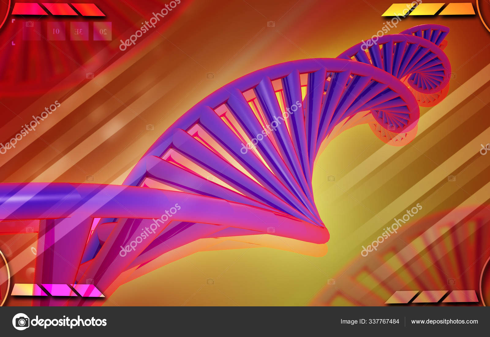 Digital Illustration Dna Structure Colour Background Stock Photo by ©PantherMediaSeller 337767484