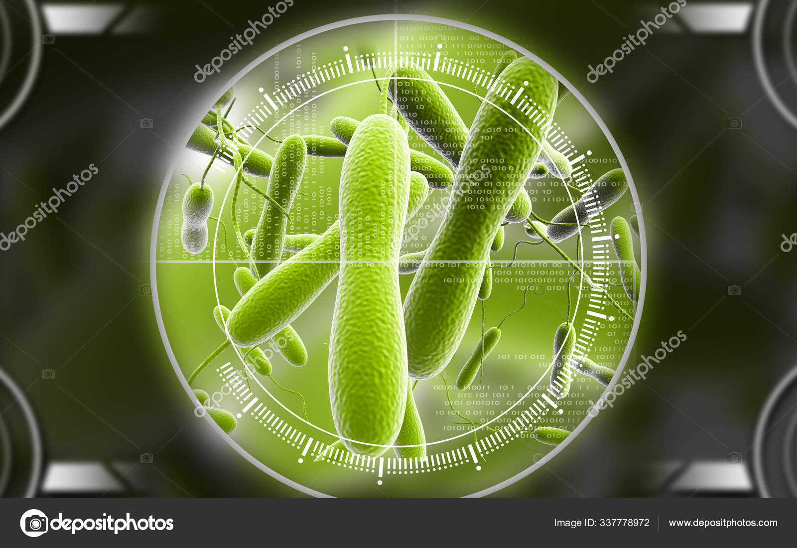 Digital Illustration Cholera Bacteria Colour Background Stock Photo by ...