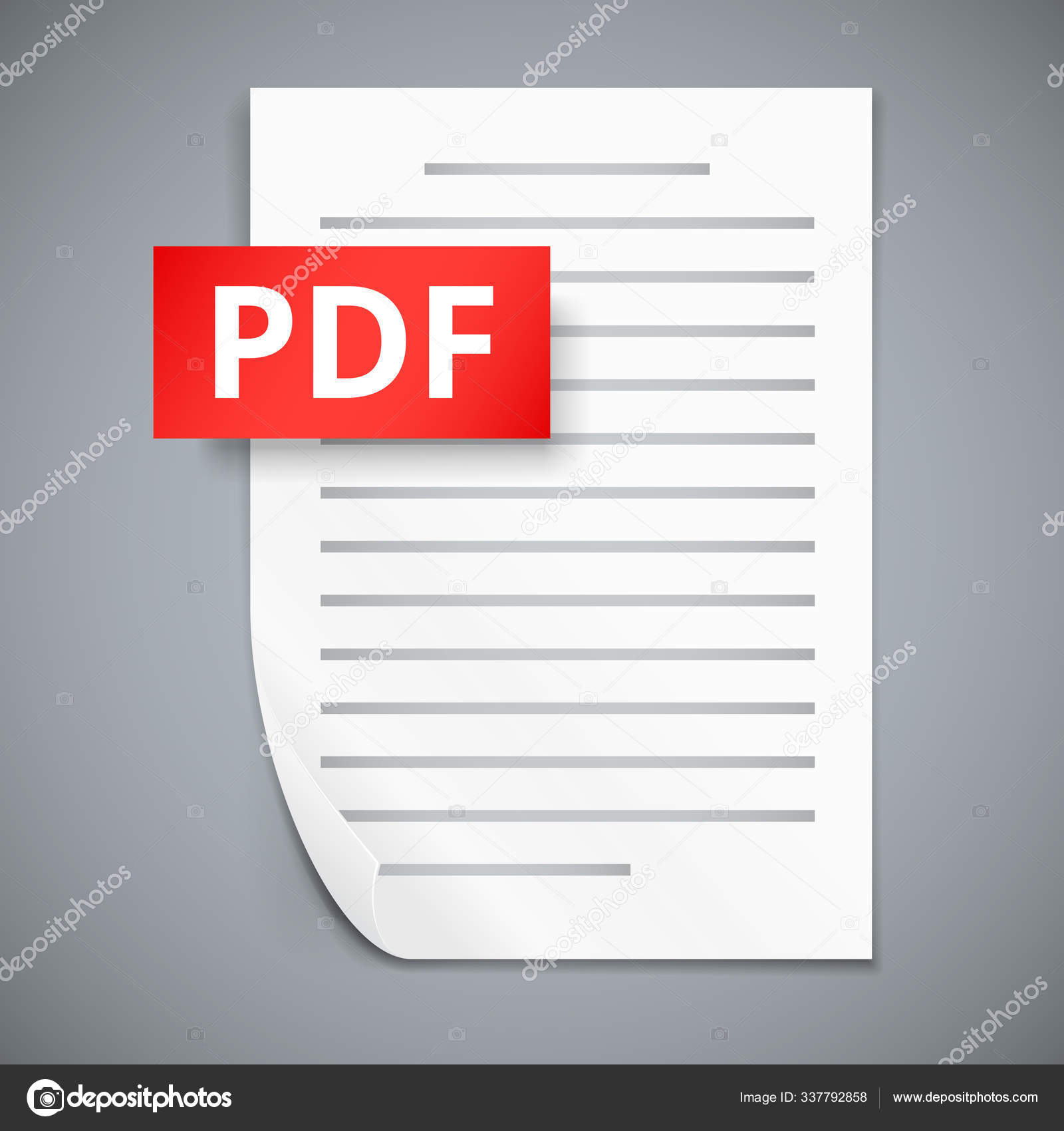 Pdf Icons Stack Paper Sheets Vector Illustration — Stock Photo ...