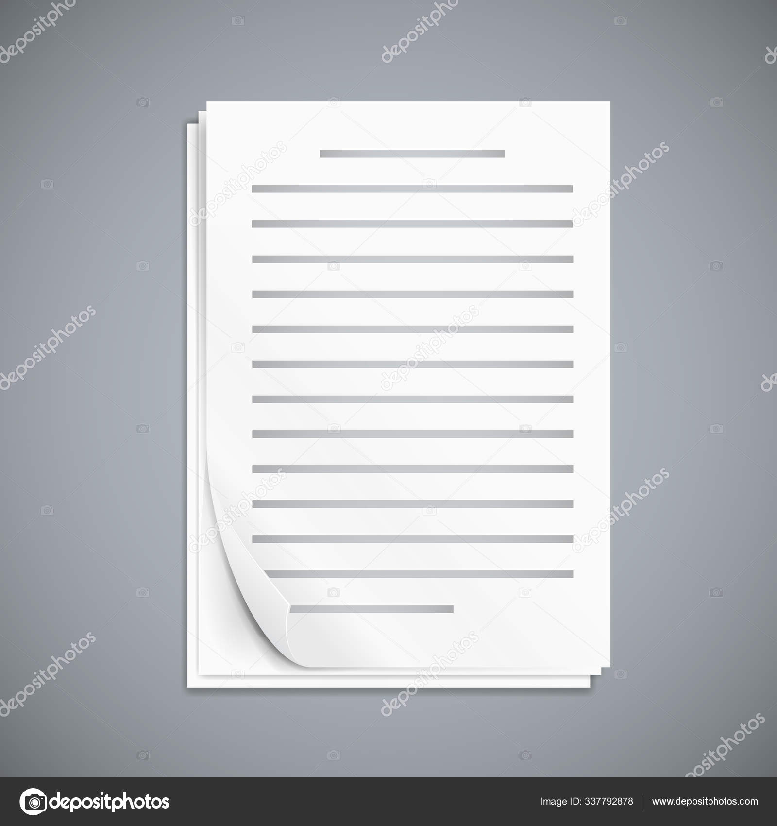 Paper Sheets Schematic Text Size Vector Illustration Stock Photo by ...