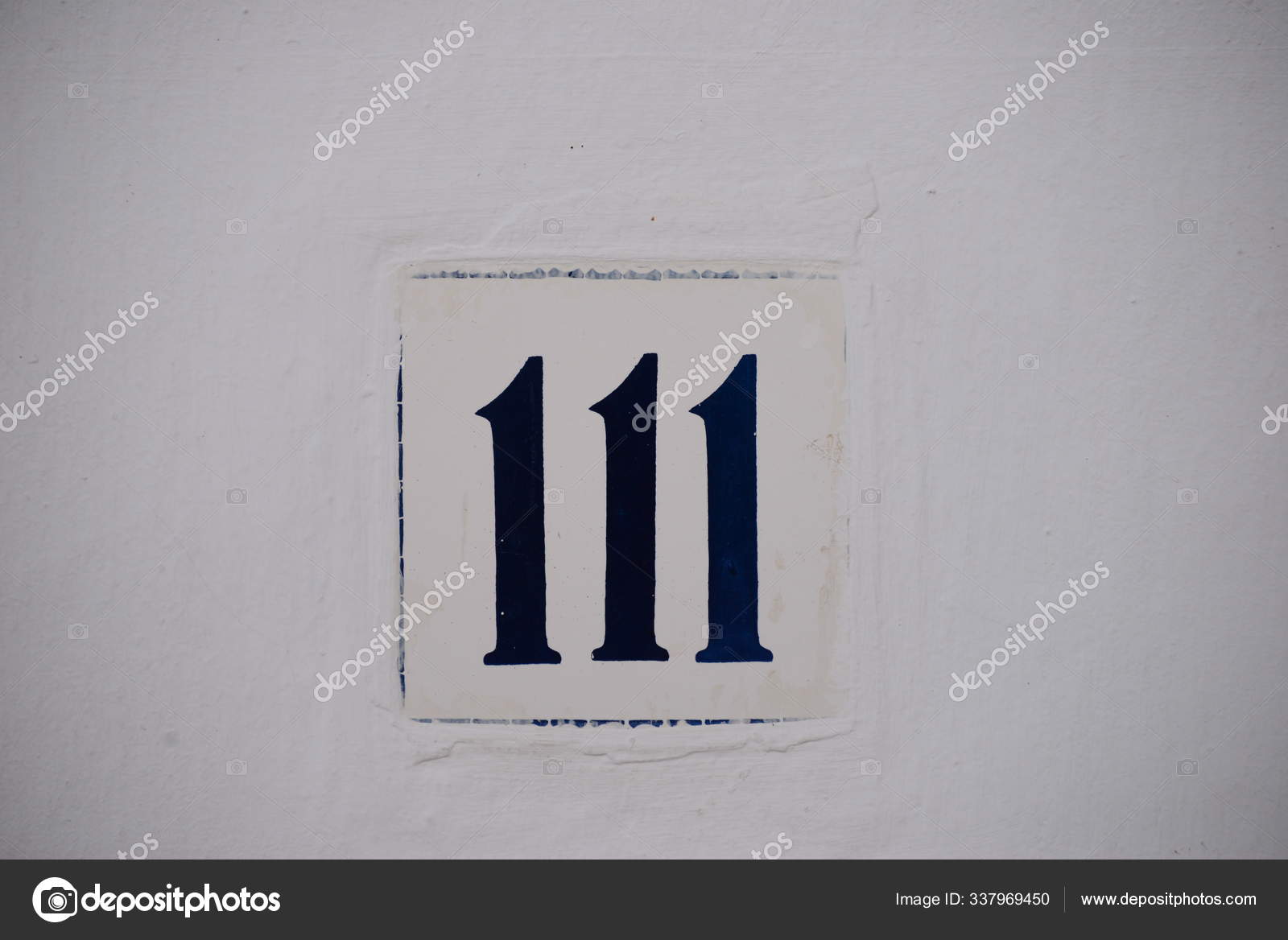 Road Signs Earth Tiles Spain House Number 111 Stock Photo by ...