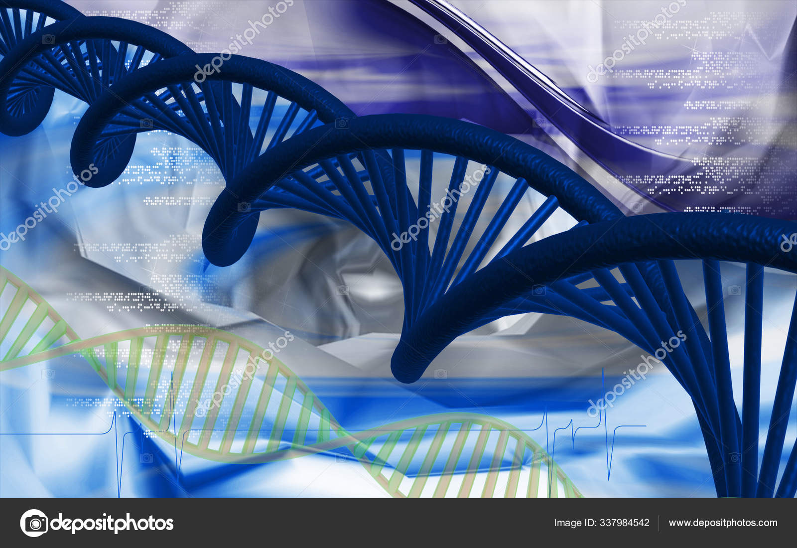 Digital Illustration Dna Structure Colour Background Stock Photo by ...