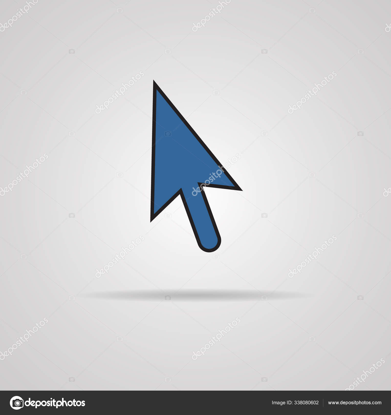 Arrow Cursor Icon Shadow Vector Illustration — Stock Photo ...