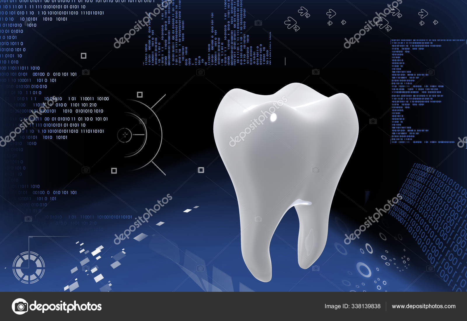 Digital Illustration Teeth Colour Background Stock Photo by ...