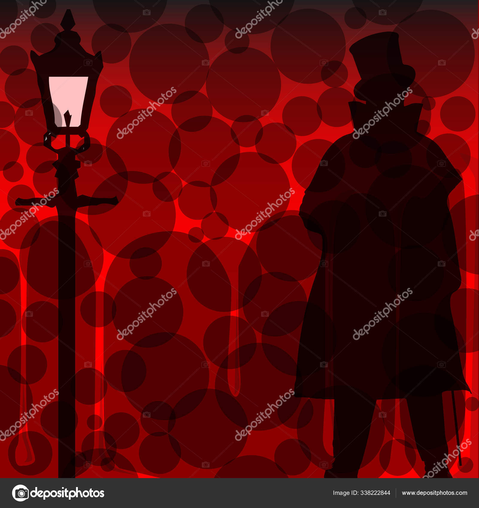 Jack Ripper Background Shadowa Silhouette Red Background Stock Photo by ...