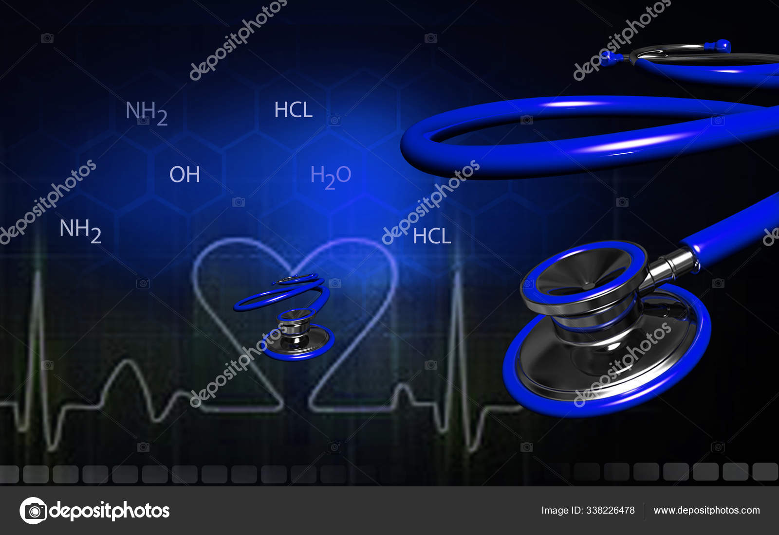 Digital Illustration Stethoscope Colour Background — Stock Photo ...