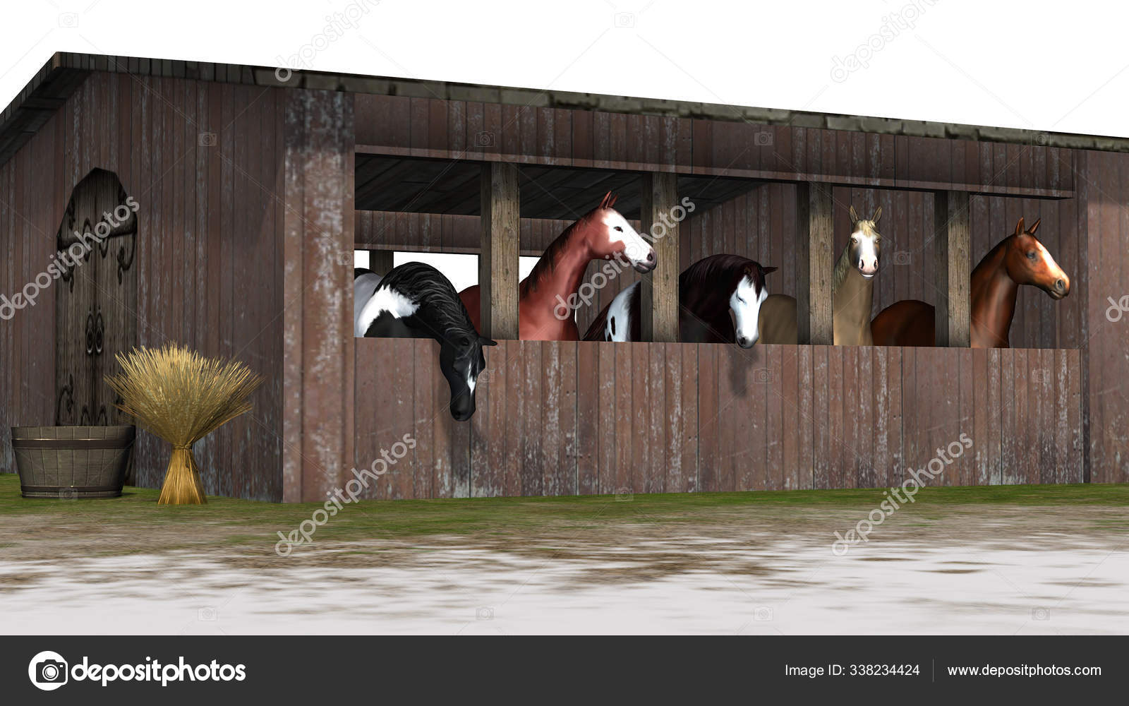 Horses Stable White Background — Stock Photo © PantherMediaSeller ...