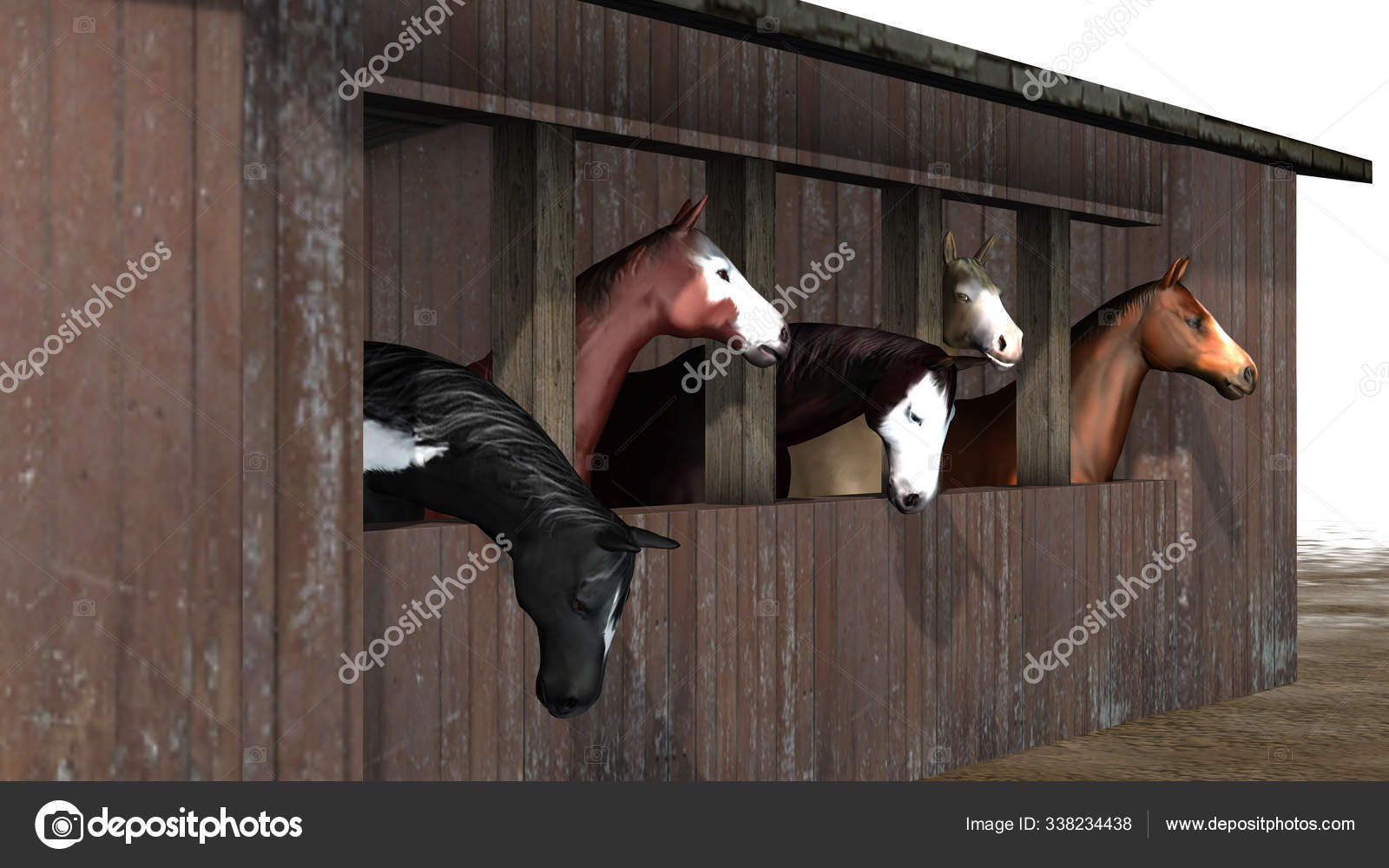 Horses Stable White Background — Stock Photo © PantherMediaSeller ...