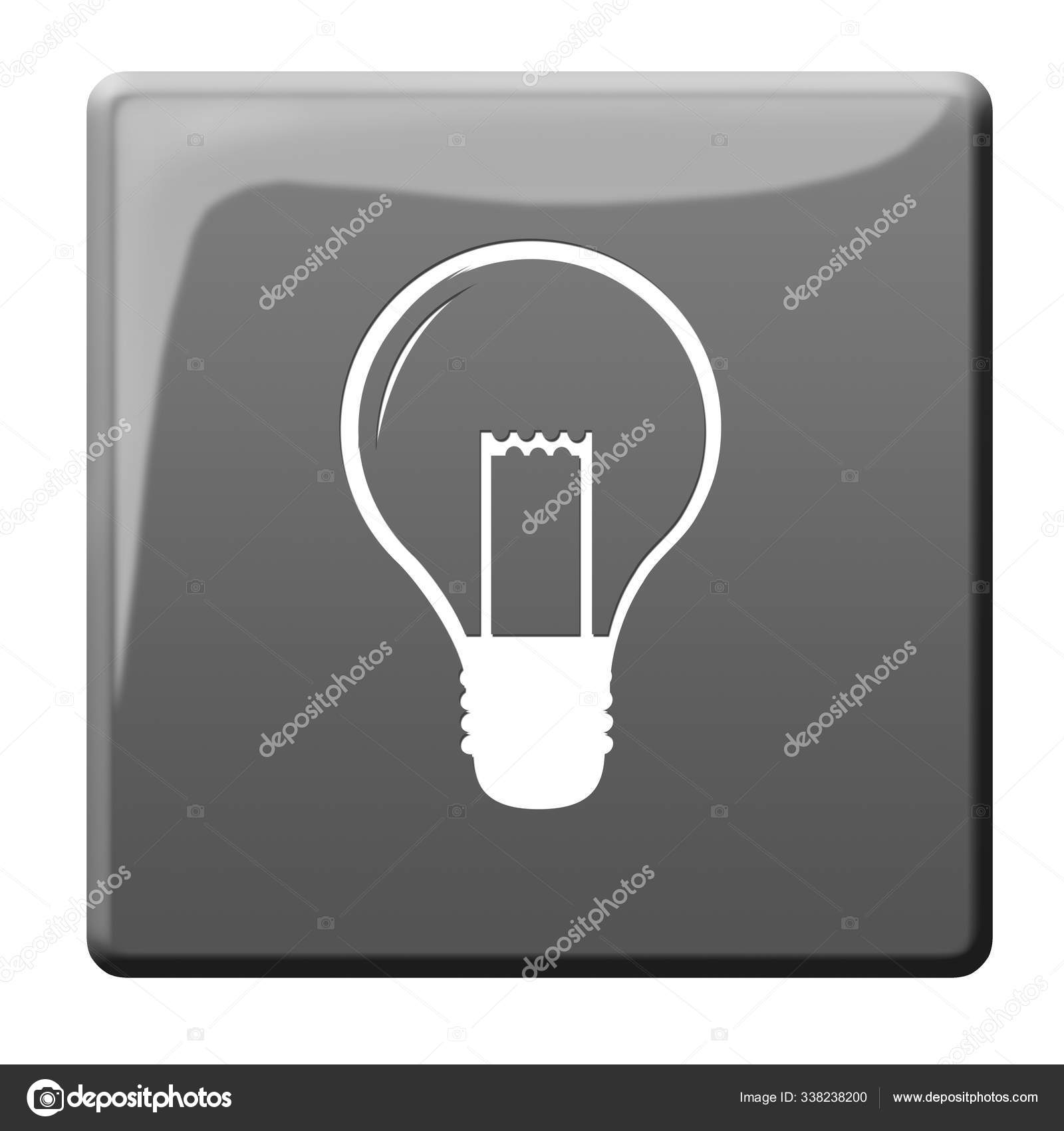 Graphic Light Bulb Symbol Button — Stock Photo © PantherMediaSeller ...
