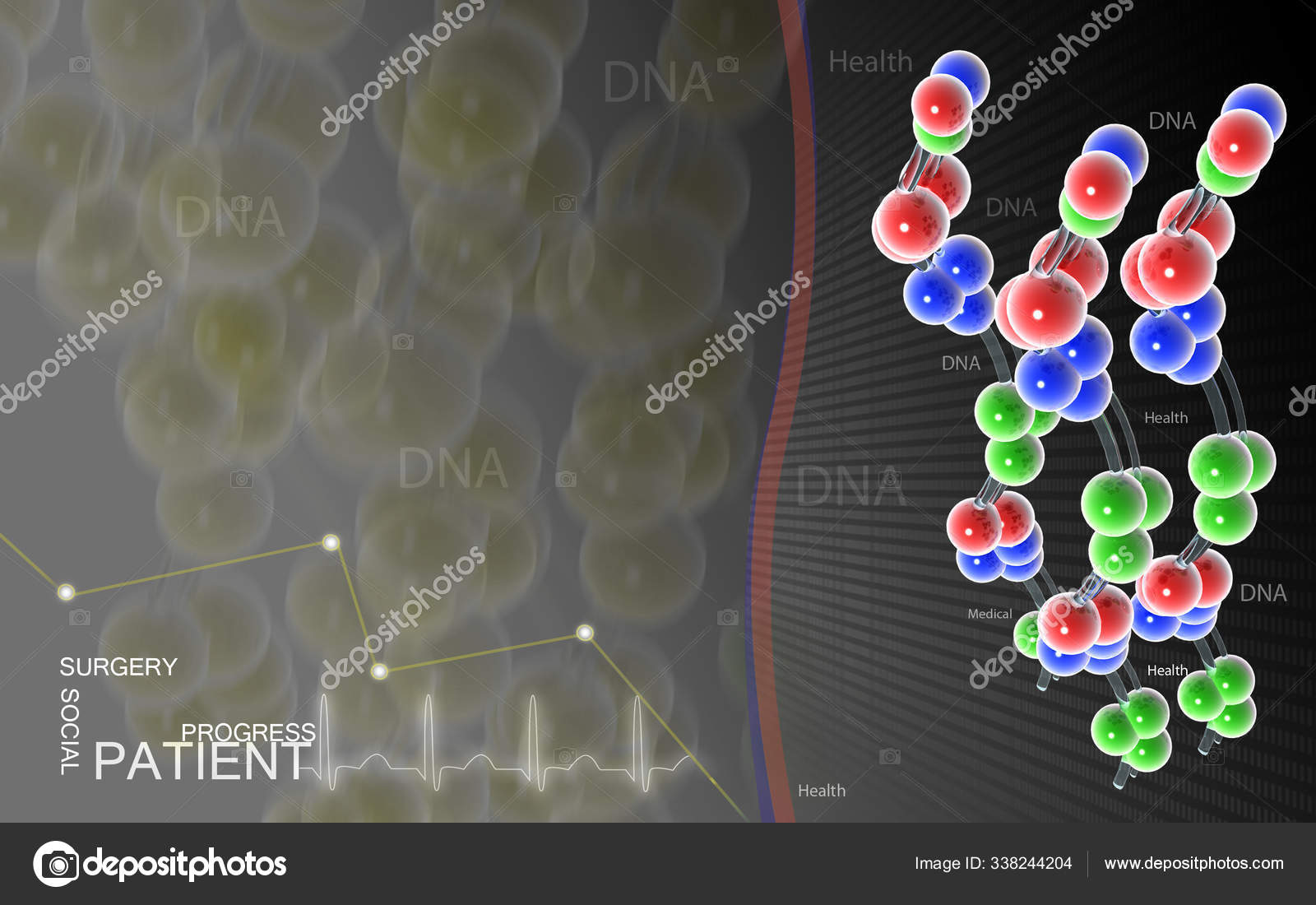 Digital Illustration Dna Structure Colour Background Stock Photo by ...