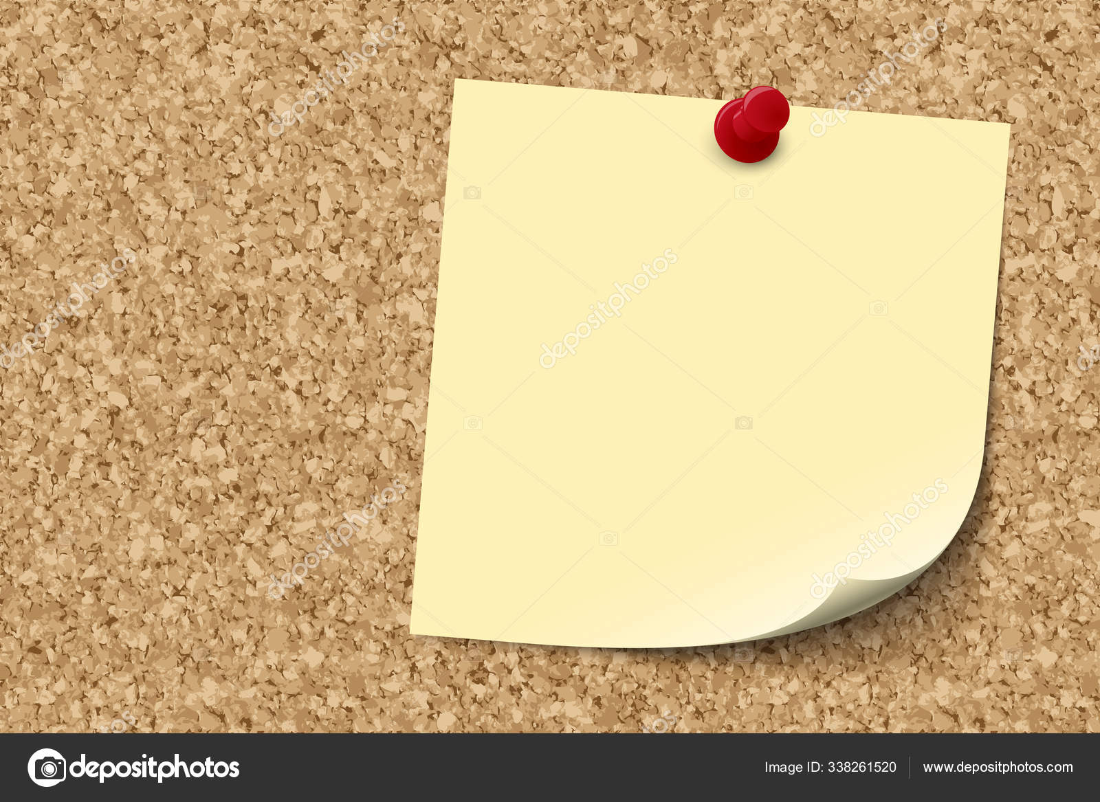 High Detailed Cork Pinboard Pinned Sticky Paper — Stock Photo ...