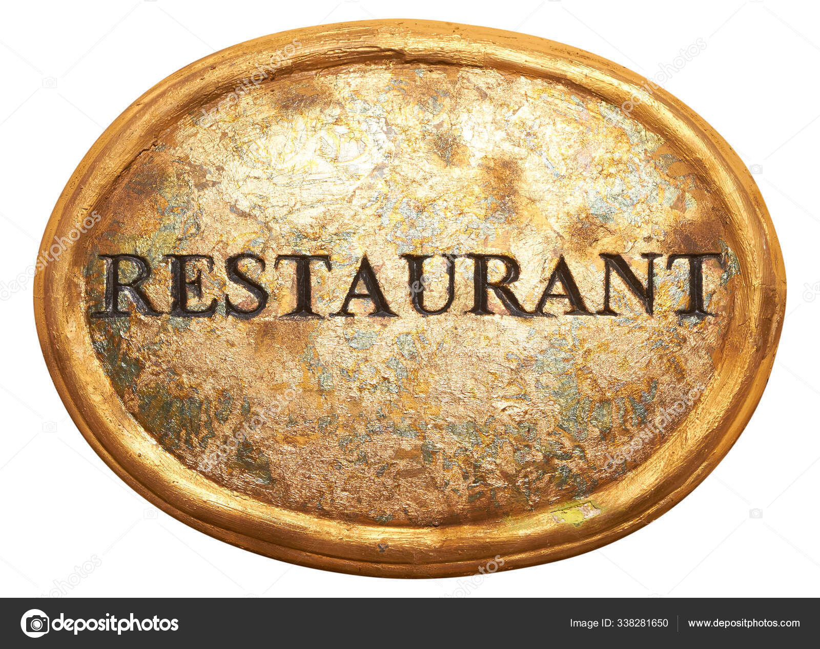 Golden Oval Sign Text Restaurant — Stock Photo © PantherMediaSeller ...