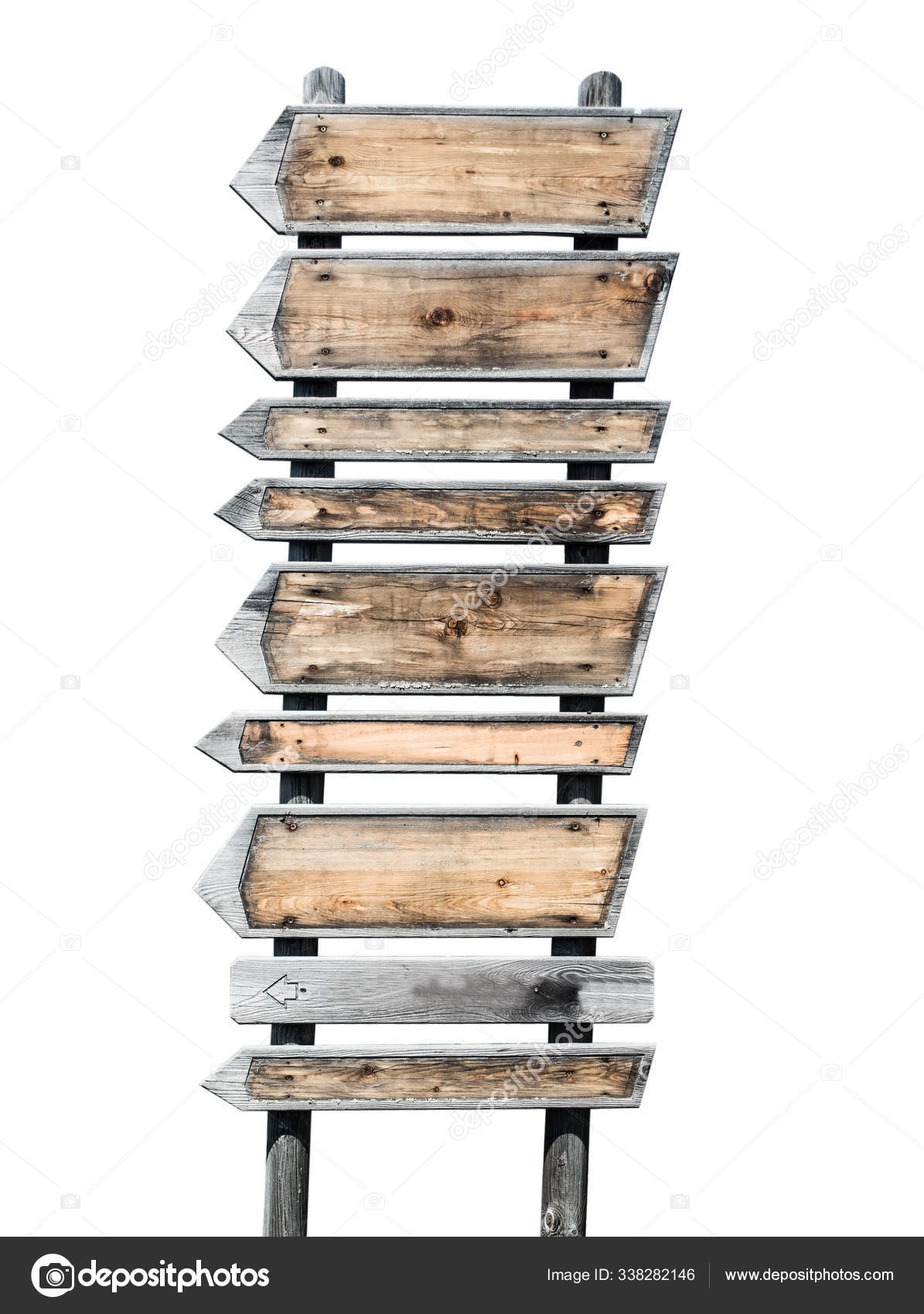 Blank Wooden Signpost