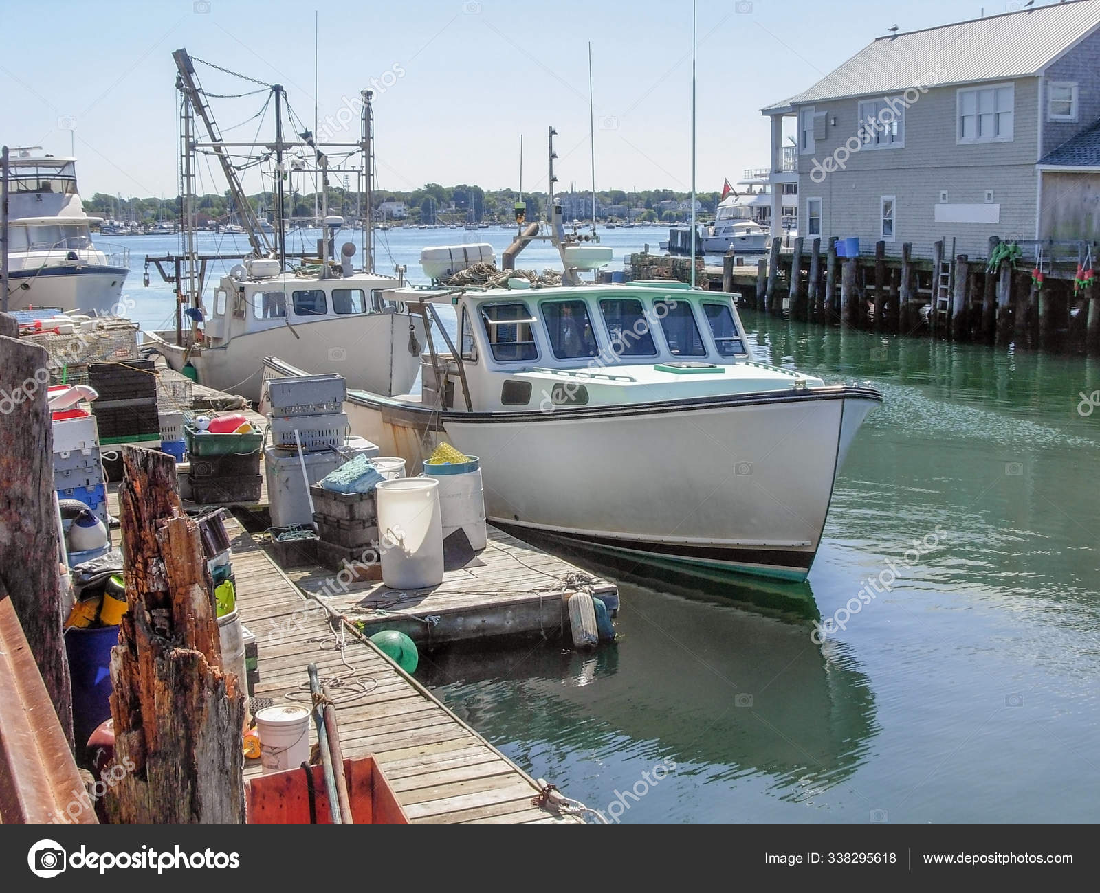 Waterside Harbor Scenery Ships Boats Portland Maine — Stock Photo ...
