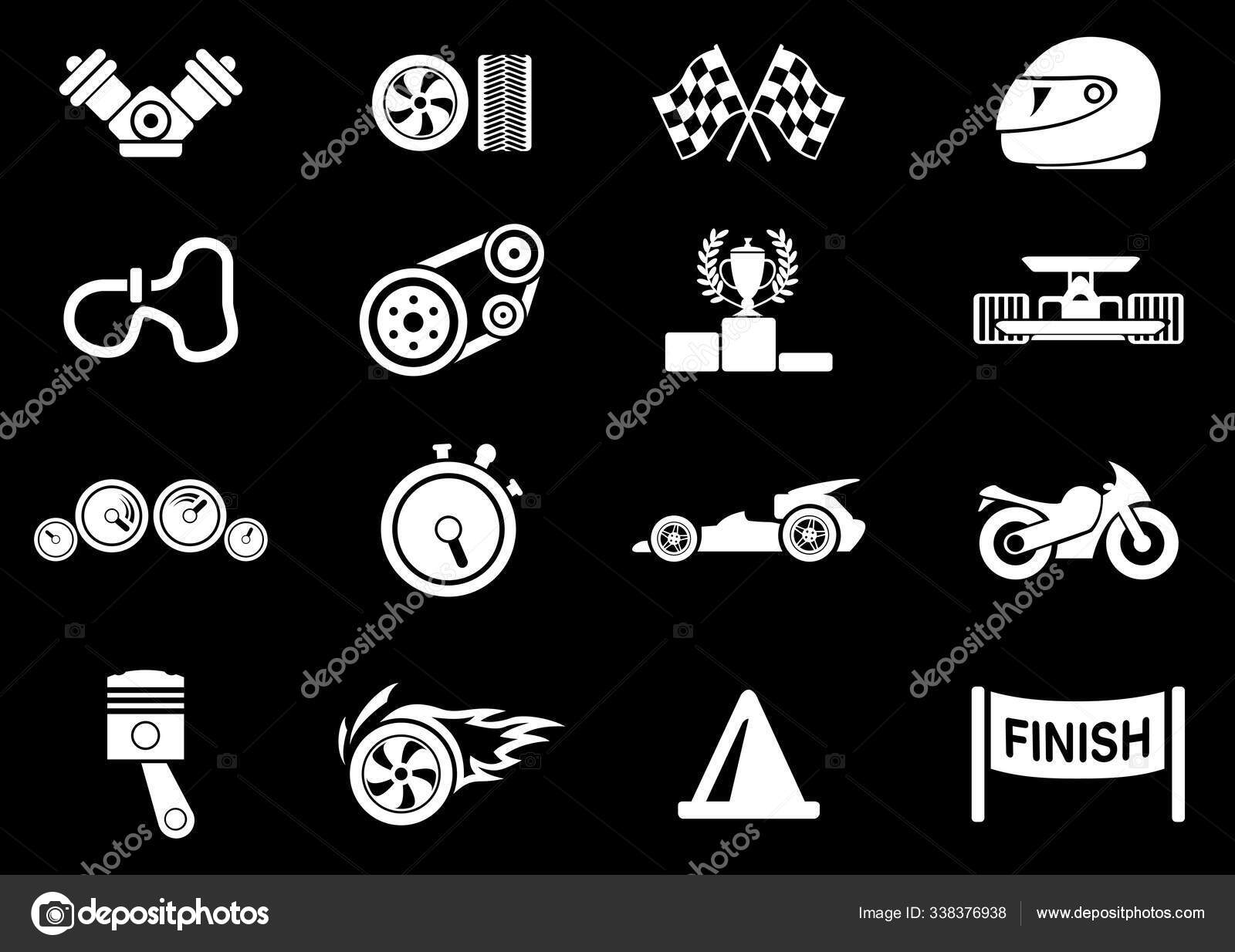 Racing Simply Symbols Web User Interface — Stock Photo ...