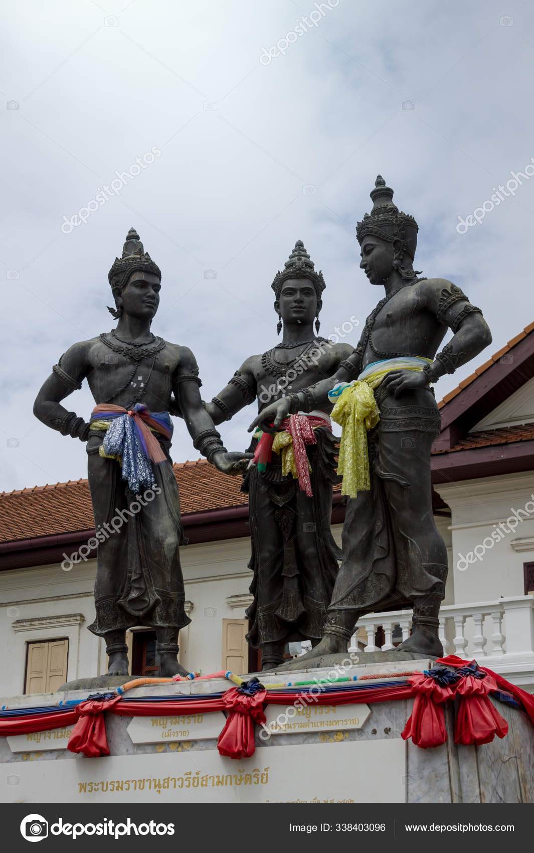 Iconic Bronze Statue Three Kings Chiang Mai Had Been Standing Stock ...