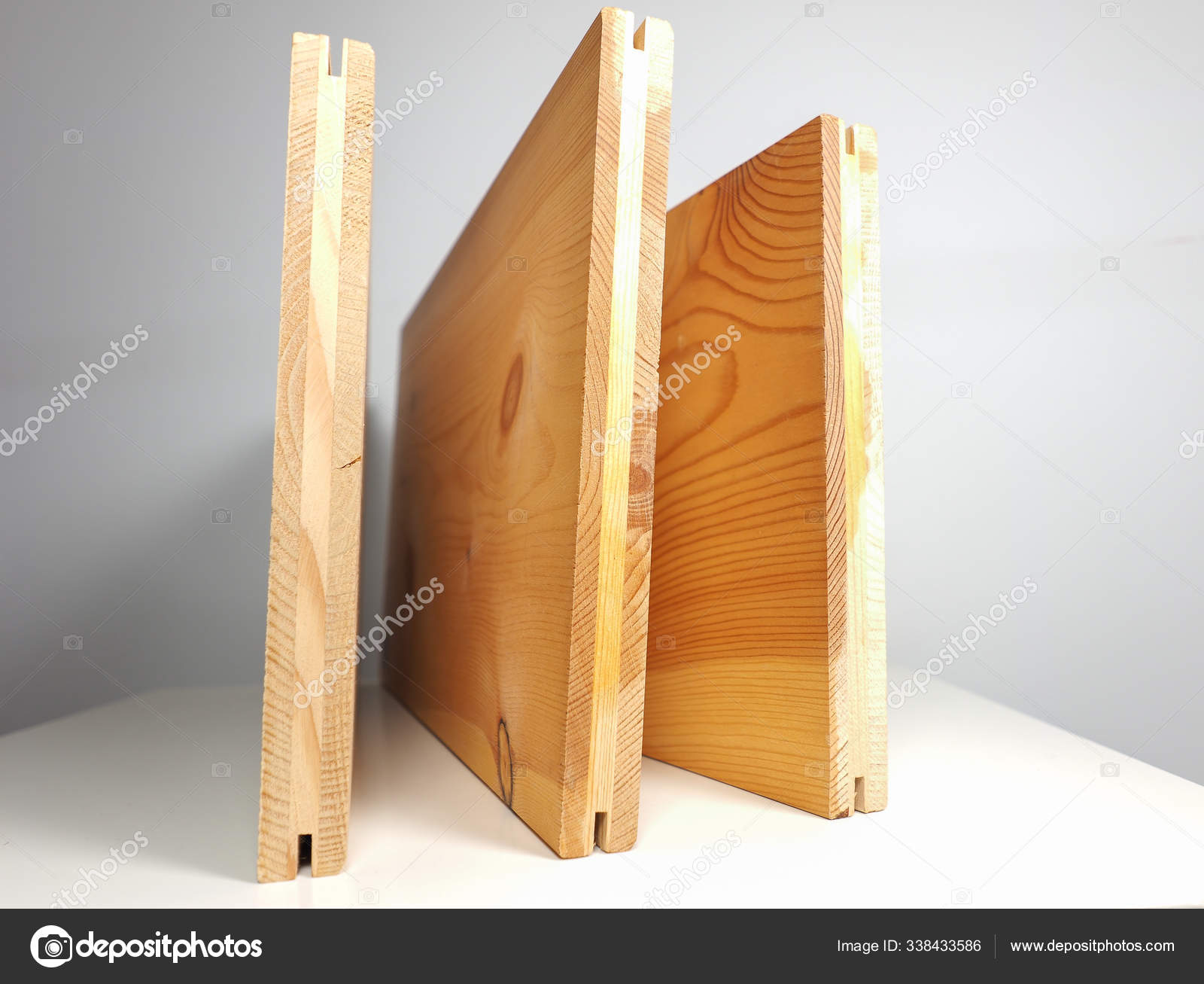 Three Brown Wood Planks Floors Paving Stock Photo by ...