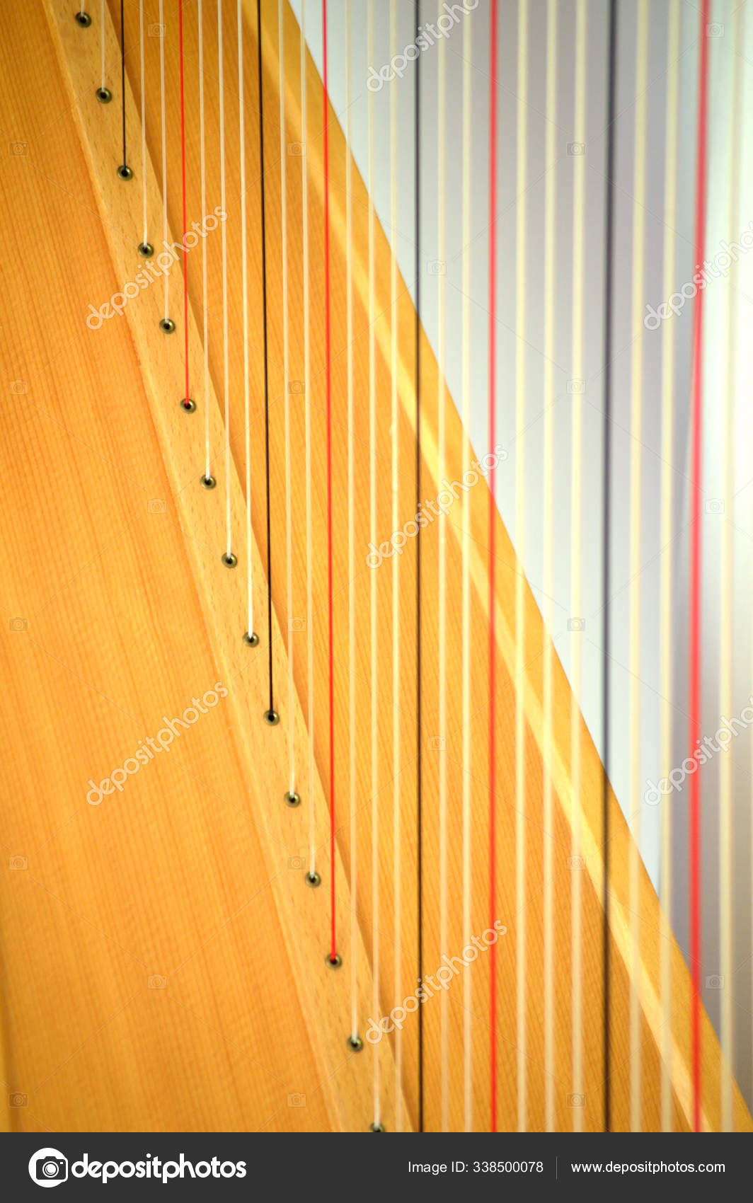 Closeup Strings Soundboard Concert Grand Pedal Harp — Stock Photo ...