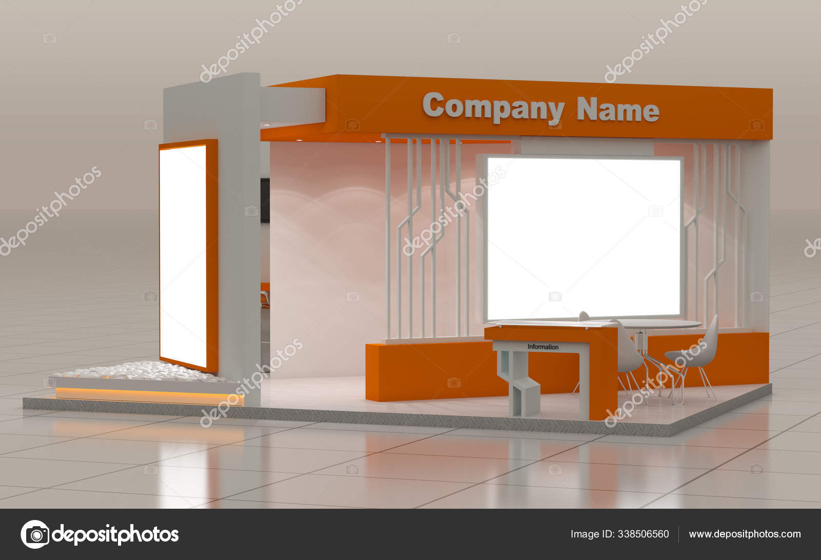 Concepto Diseño Exposición Stand Moderno Blanco Representación ...