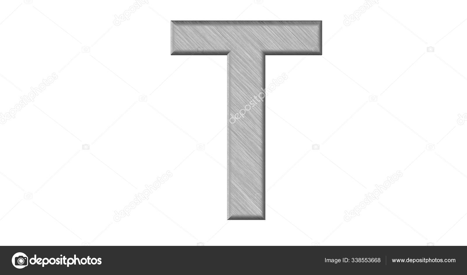 Representación Letra Metal Cepillado Sobre Fondo Blanco Aislado — Foto ...