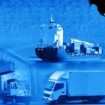 Photo montage of freight/transport business activities, complex Stock ...